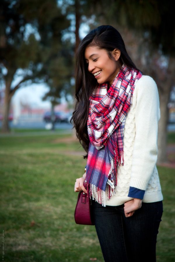 A Plaid Scarf Fall Outfit